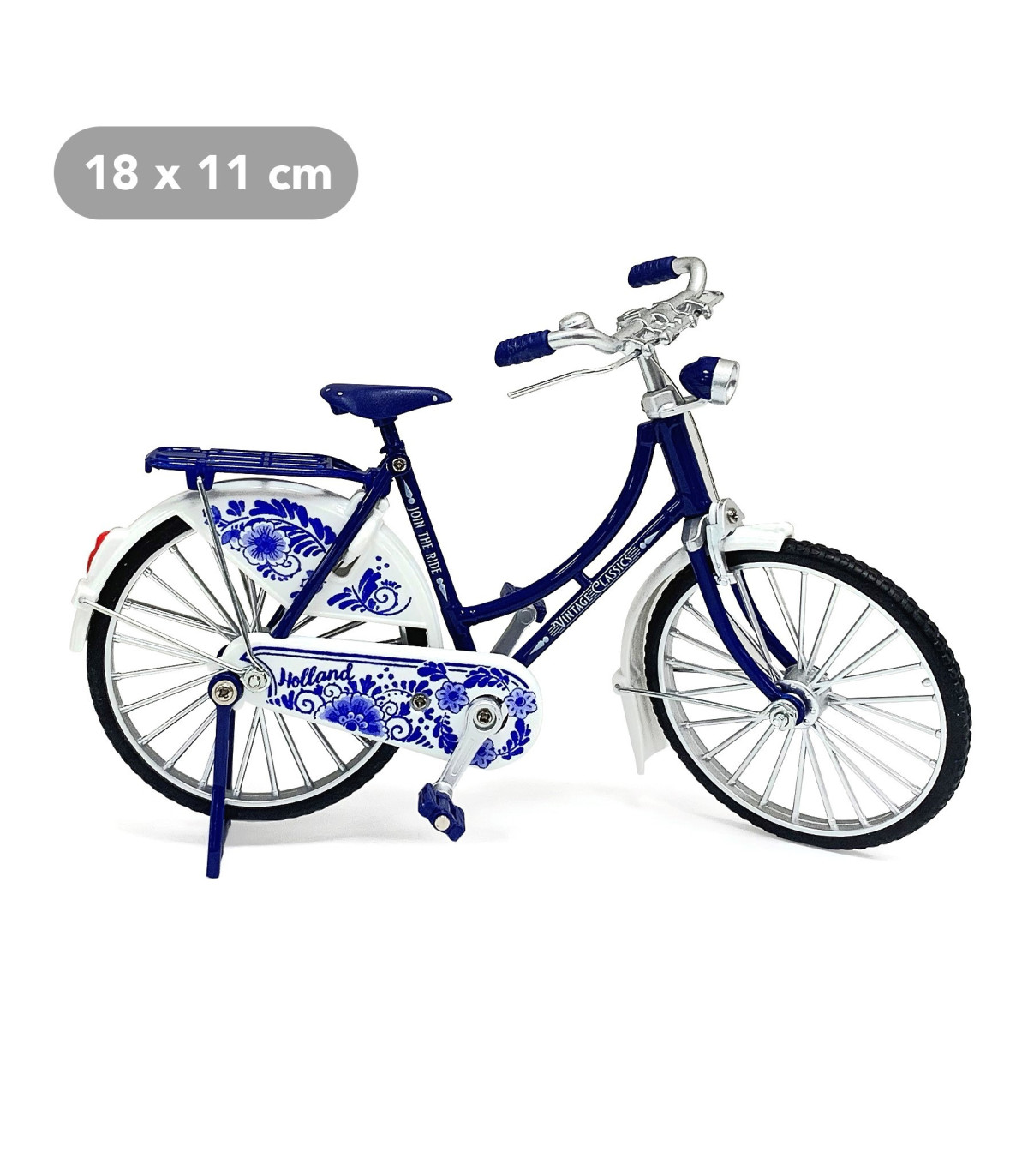 Miniatuur fiets delftsblauw 18 x 11 cm