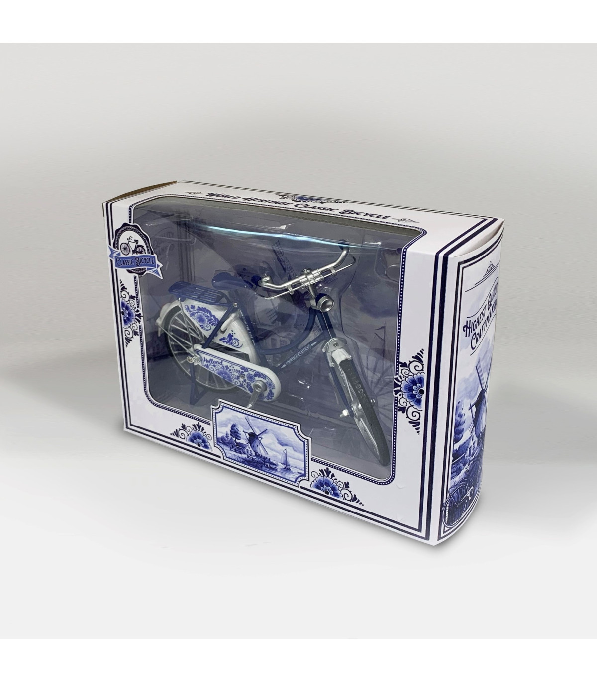 Miniatuur fiets delftsblauw 18 x 11 cm